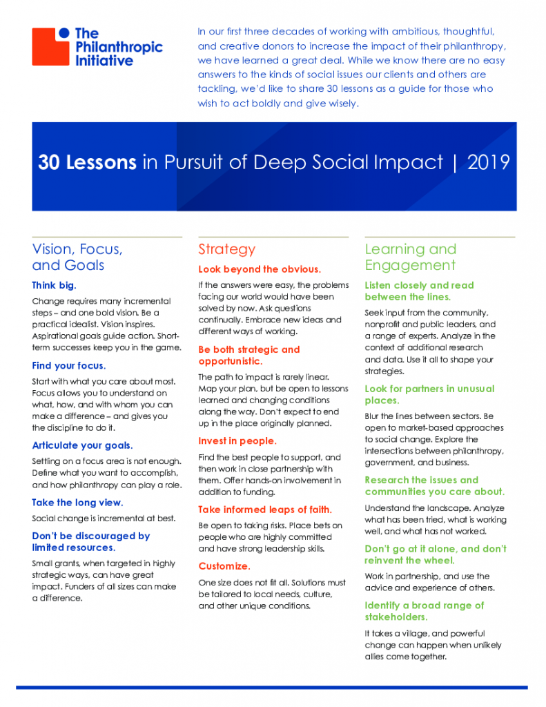30 Years: Lessons Learned in the Pursuit of Deep Social Impact - The ...
